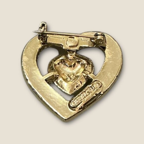 Gerry'S | Jewelry | Vintage Gerrys Heart Goldtone Brooch Pin With ...